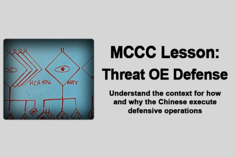 Maneuver Captain’s Career Course (MCCC) Lesson Plan – Threat OE Defense ...